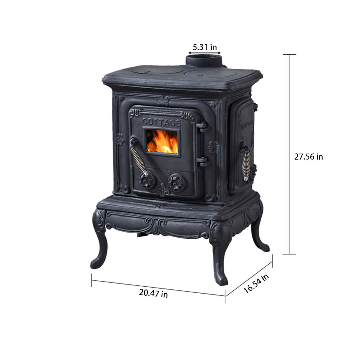 Hart Enjoy life Cast-iron vintage wood-burning fireplace for heati ...