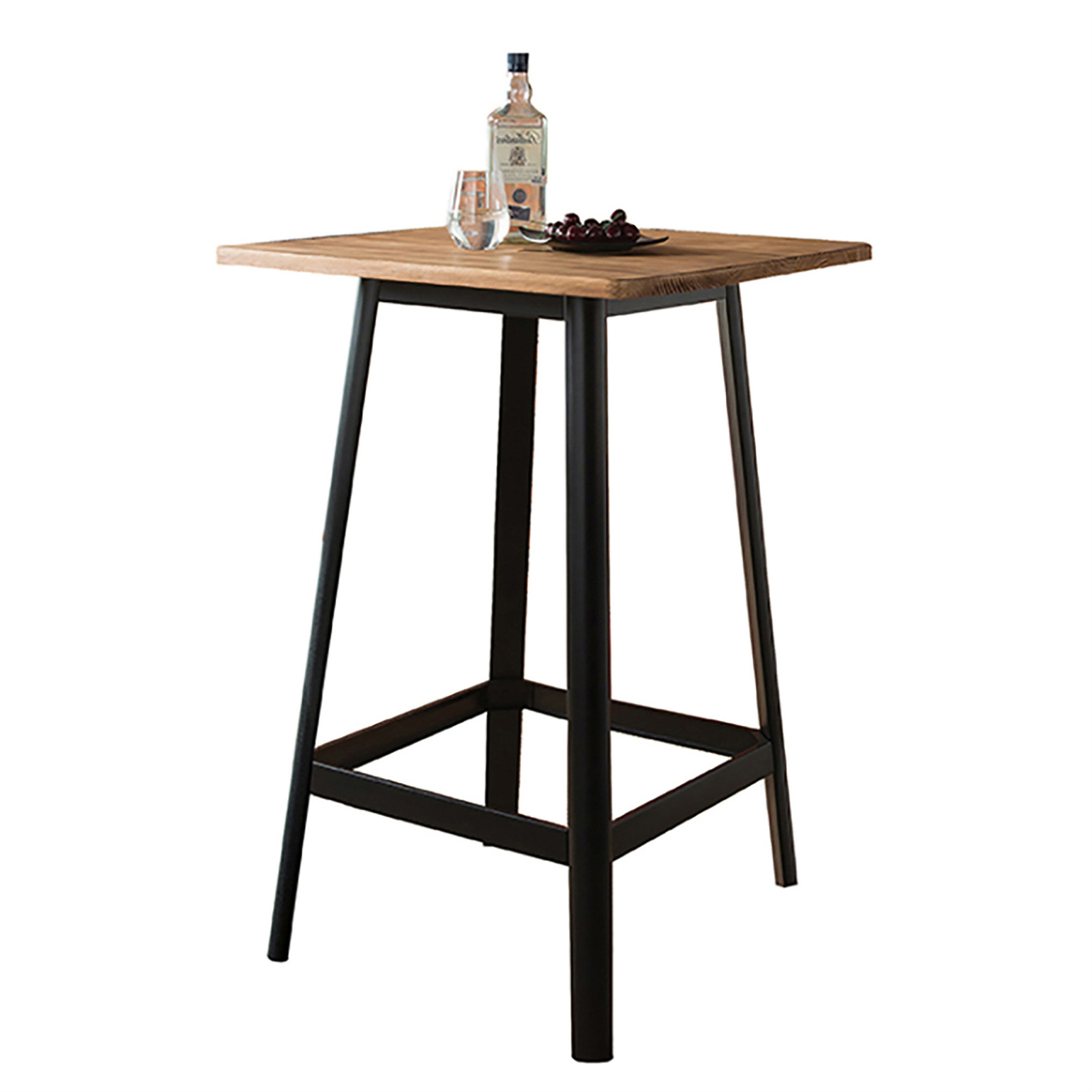 17 Stories Retro Natural And Black Square Bar Table - Wayfair Canada