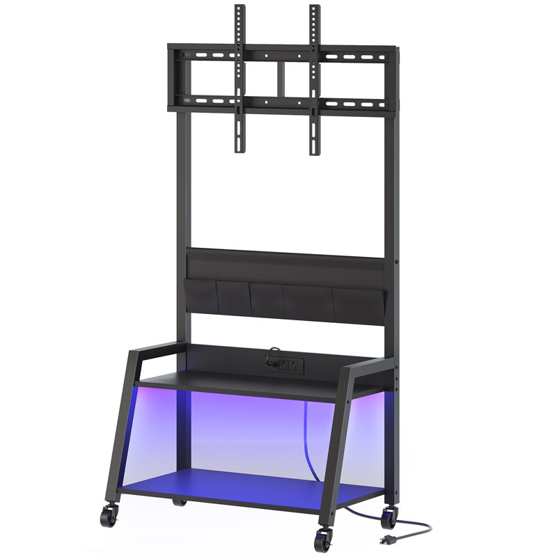 Ebern Designs Milburn Rolling TV Stand with Power Outlet | Wayfair