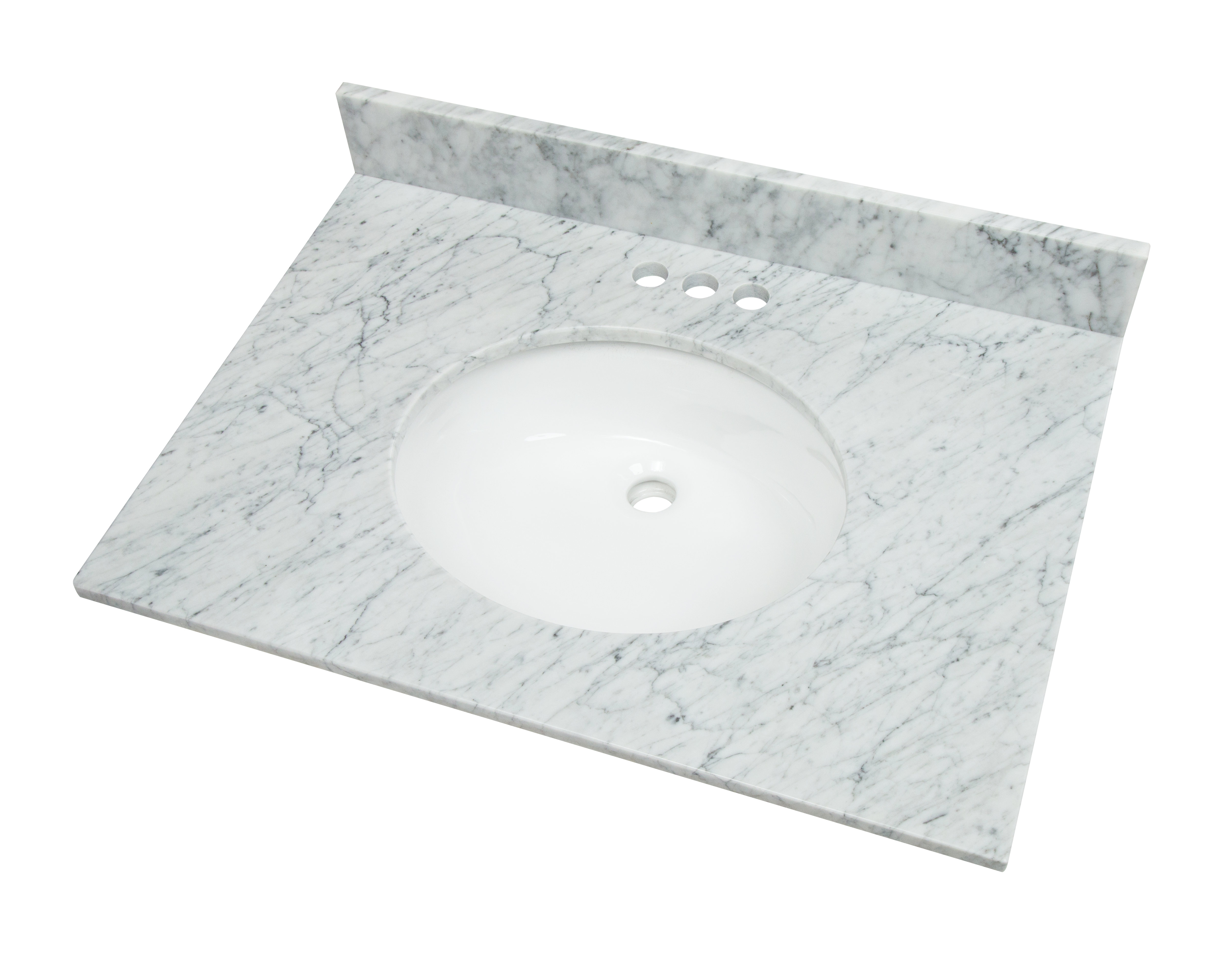 3S Stone 31" Single Bathroom Vanity Top in White with Sink | Wayfair