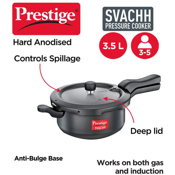 Prestige Cookers Svachh 3.7 Qt. Hard-Anodized Pressure Cooker | Wayfair