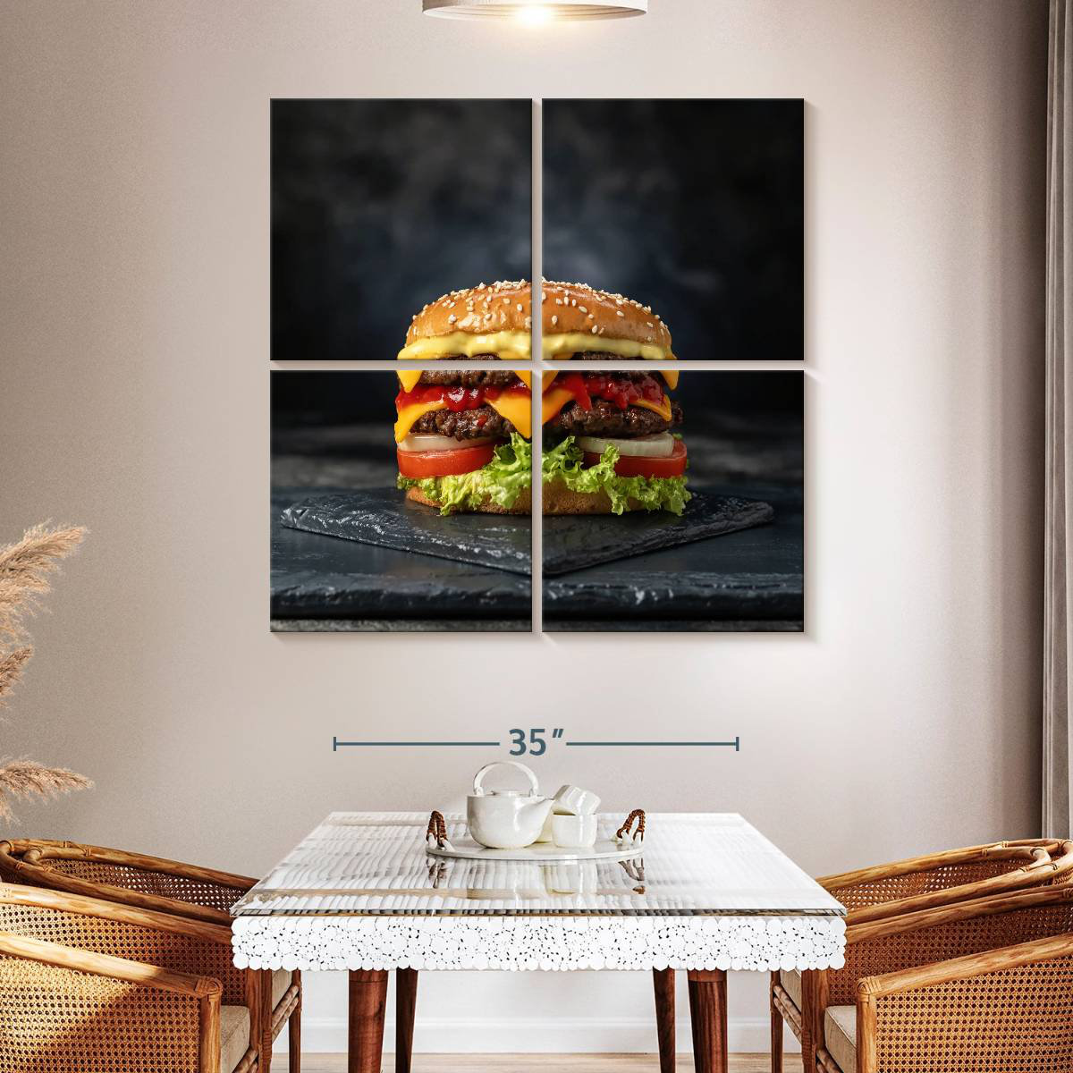 Ebern Designs Yarlin Double Layer Cheeseburger | Wayfair