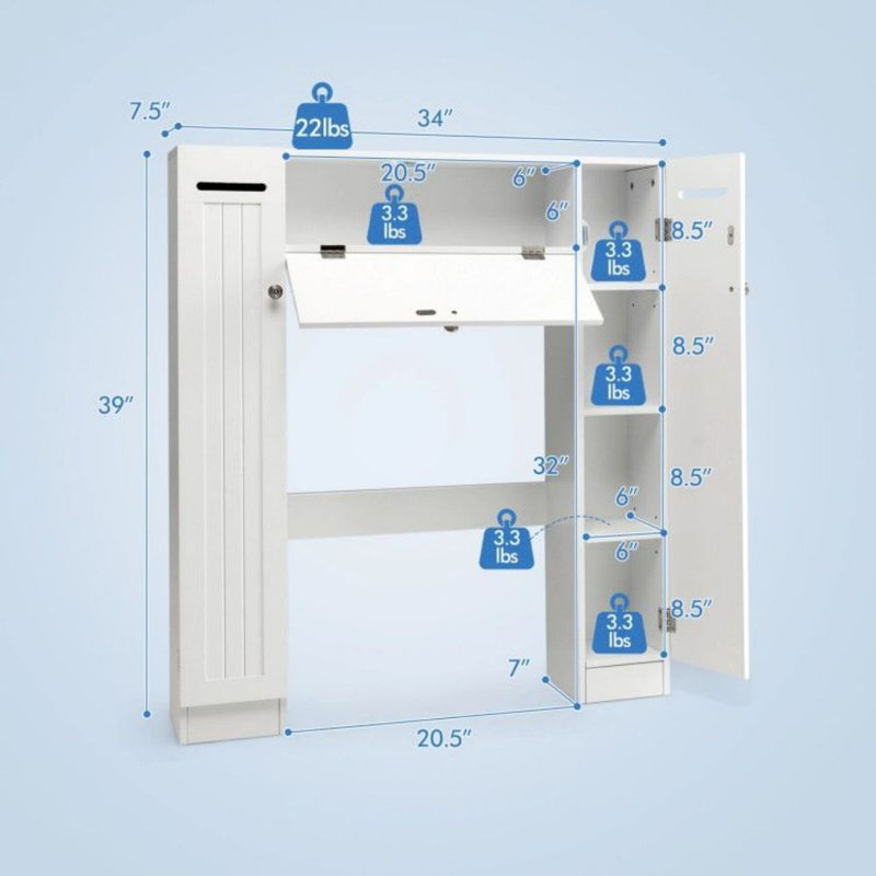 Ebern Designs Merric Freestanding over-the-Toilet Storage | Wayfair