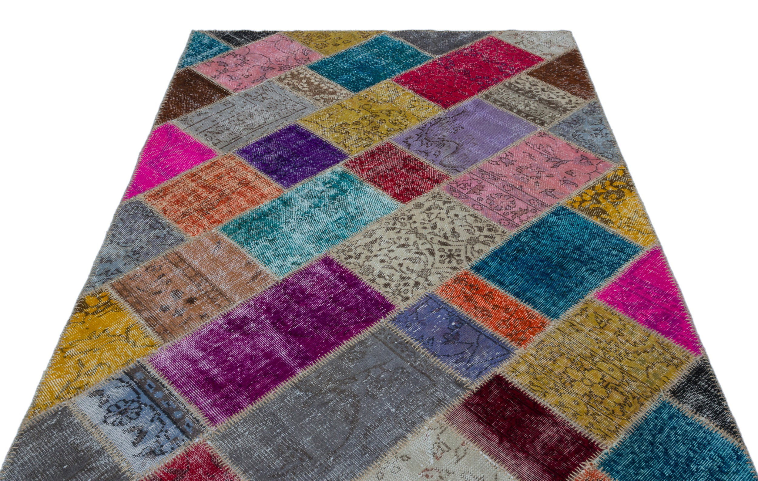 Bungalow Rose Anarae Beige Patchwork Wool Handmade Area Rug - Wayfair ...