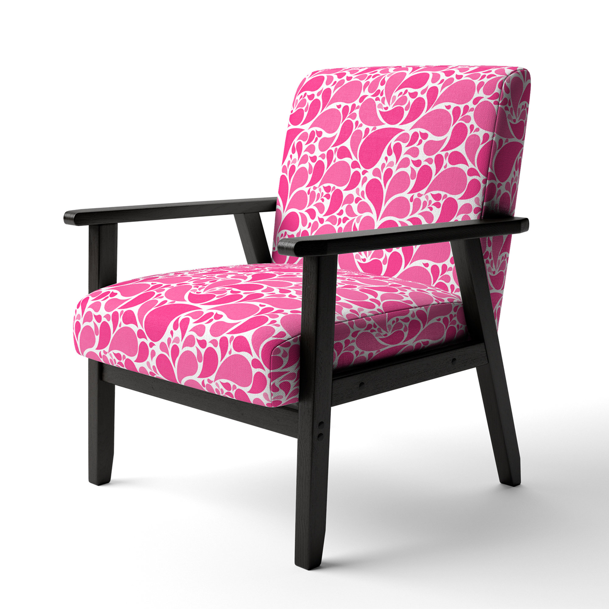 Bungalow Rose Pink Floral Paisley - Upholstered Patterned Accent Arm ...