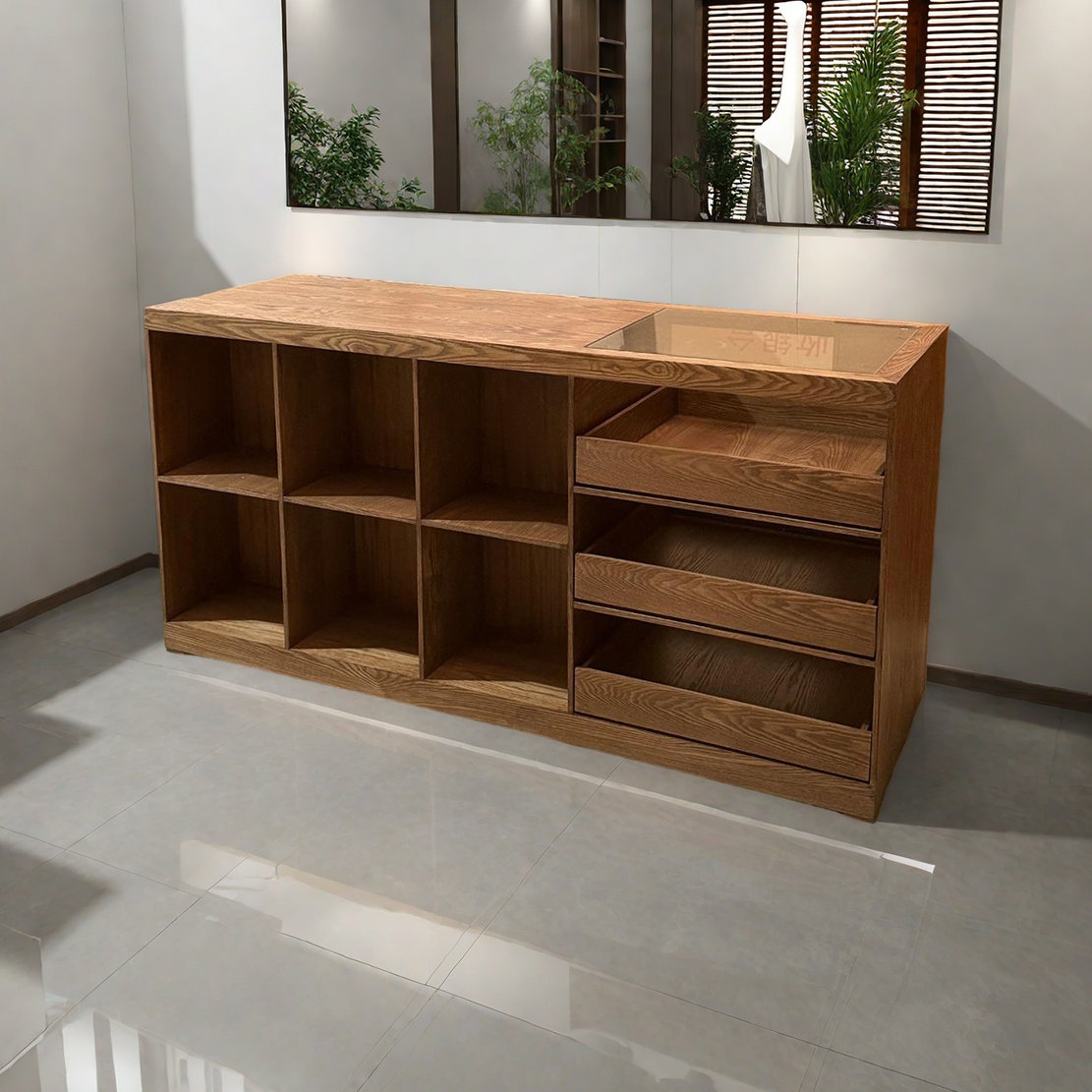 Beicang Home Clothing store center island display cabinet | Wayfair