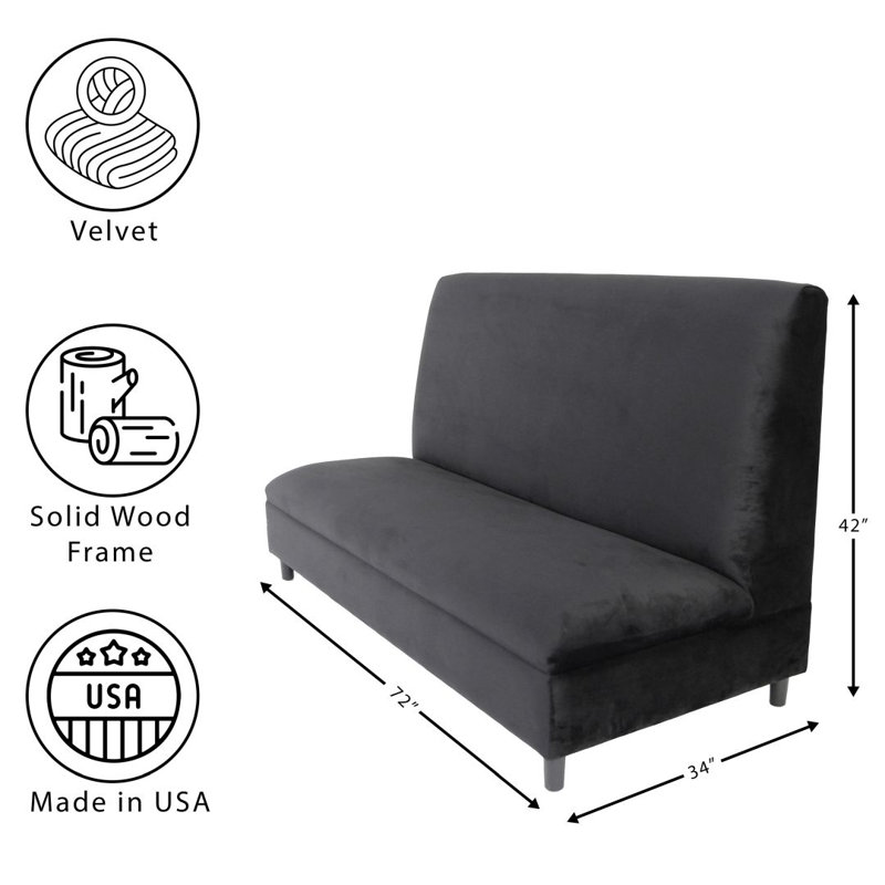 Latitude Run® Canal Modern Armless Velvet Booth for Living Room ...