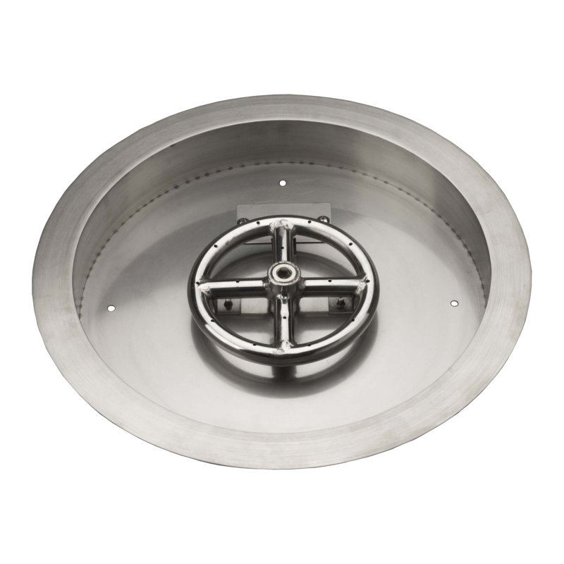 Celestial Fire Glass 13" Stainless Steel Round Drop-In Fire Pit Pan w ...
