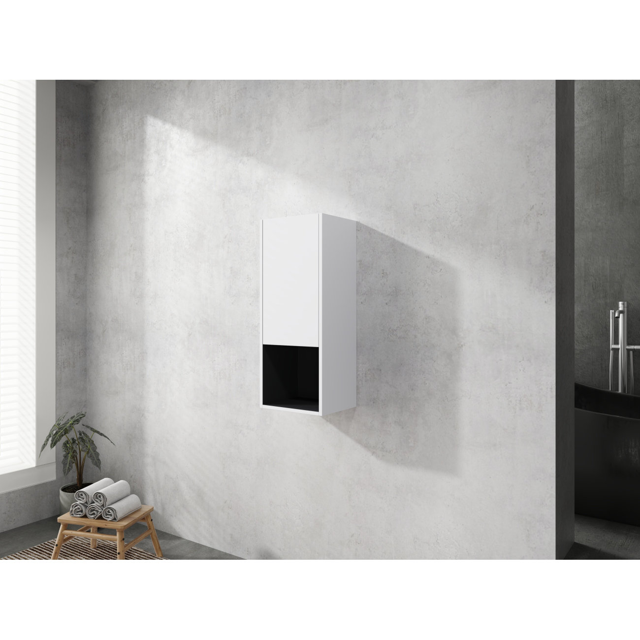 Latitude Run® 12" Bathroom Side Cabinet,Soft Close Doors,Float Mounting ...