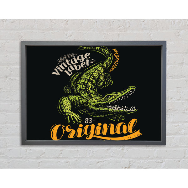 Happy Larry Vintage Label Croc Gerahmter Druck | Wayfair.de