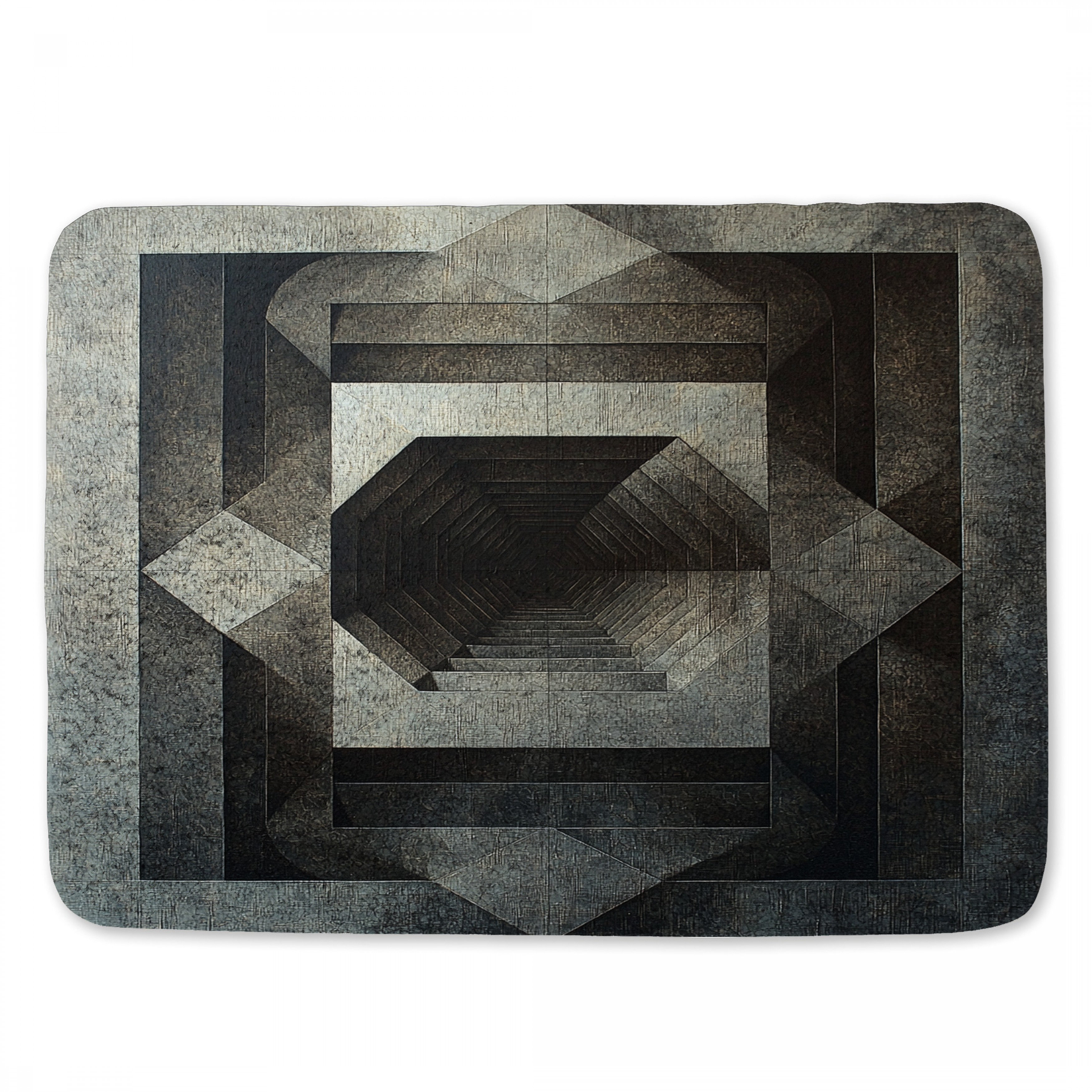 Ivy Bronx Geometric Design Bath Mat Abstract Bathroom Decor Modern ...