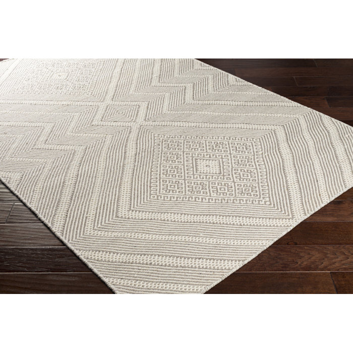 Union Rustic Acsa Handmade Flatweave Wool Gray/Ivory Rug | Wayfair