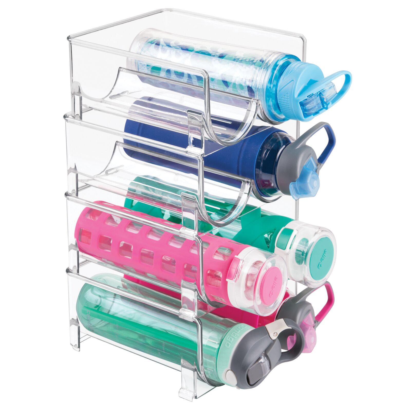 mDesign Plastic Free-Standing Stackable Water Bottle Storage Rack | Wayfair