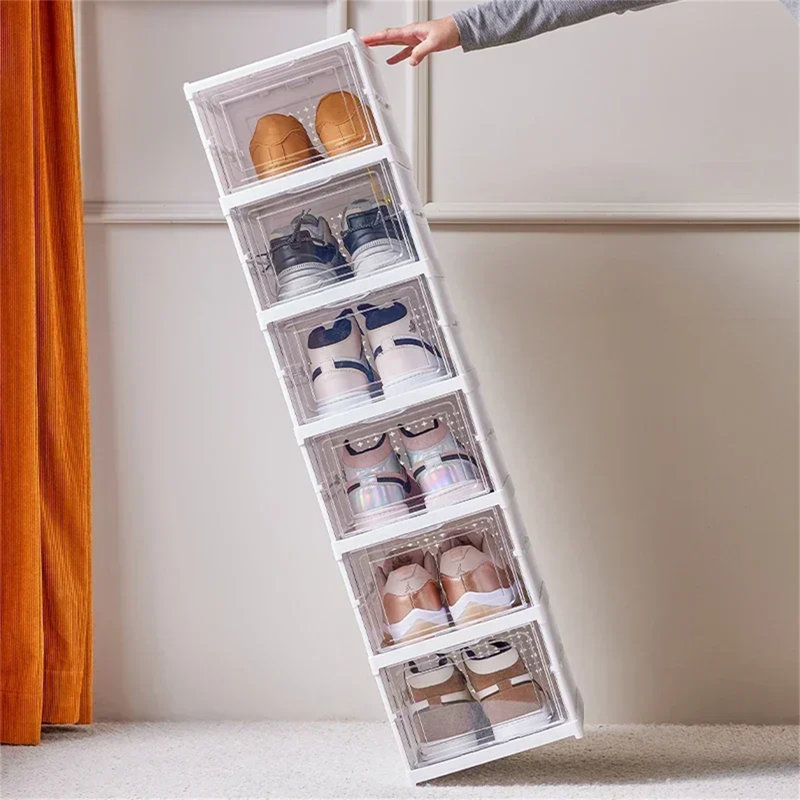 Rebrilliant 3 Pair Stackable Shoe Storage Box | Wayfair