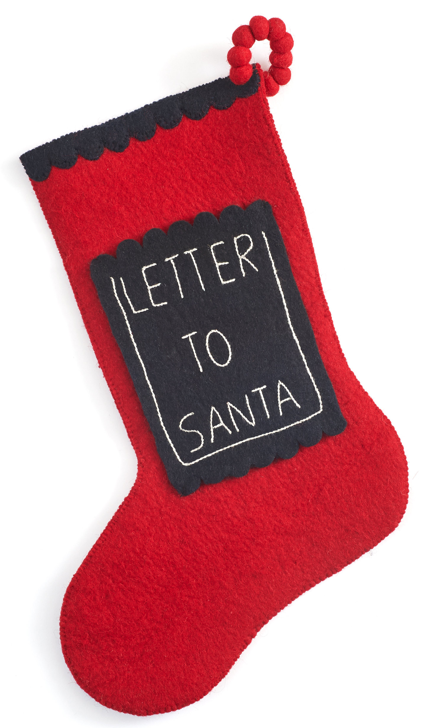 Arcadia Home Hand Felted Wool Christmas Stocking - Letter to Santa ...
