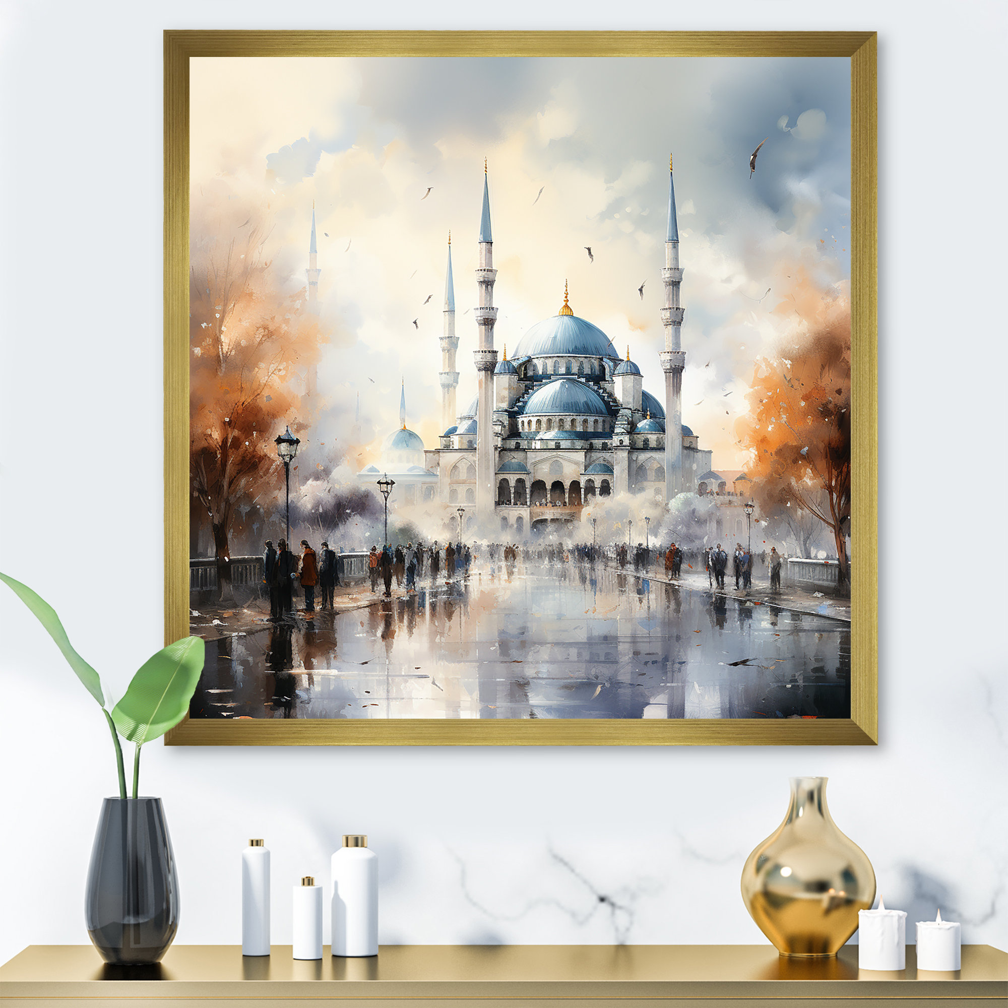 Lark Manor Blue Turkish Mosque Islam Serenity II - Islam Wall Art ...