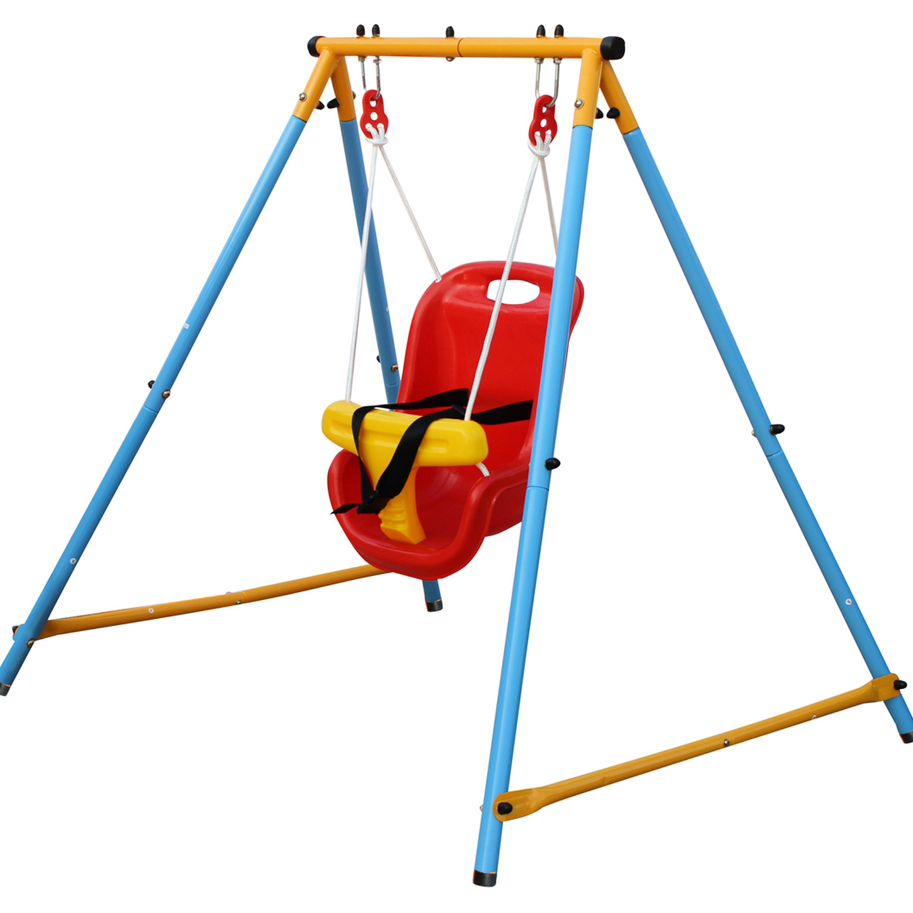 PlywoodPath Indoor/Outdoor Swing With Belt, Powder Coated Steel A ...