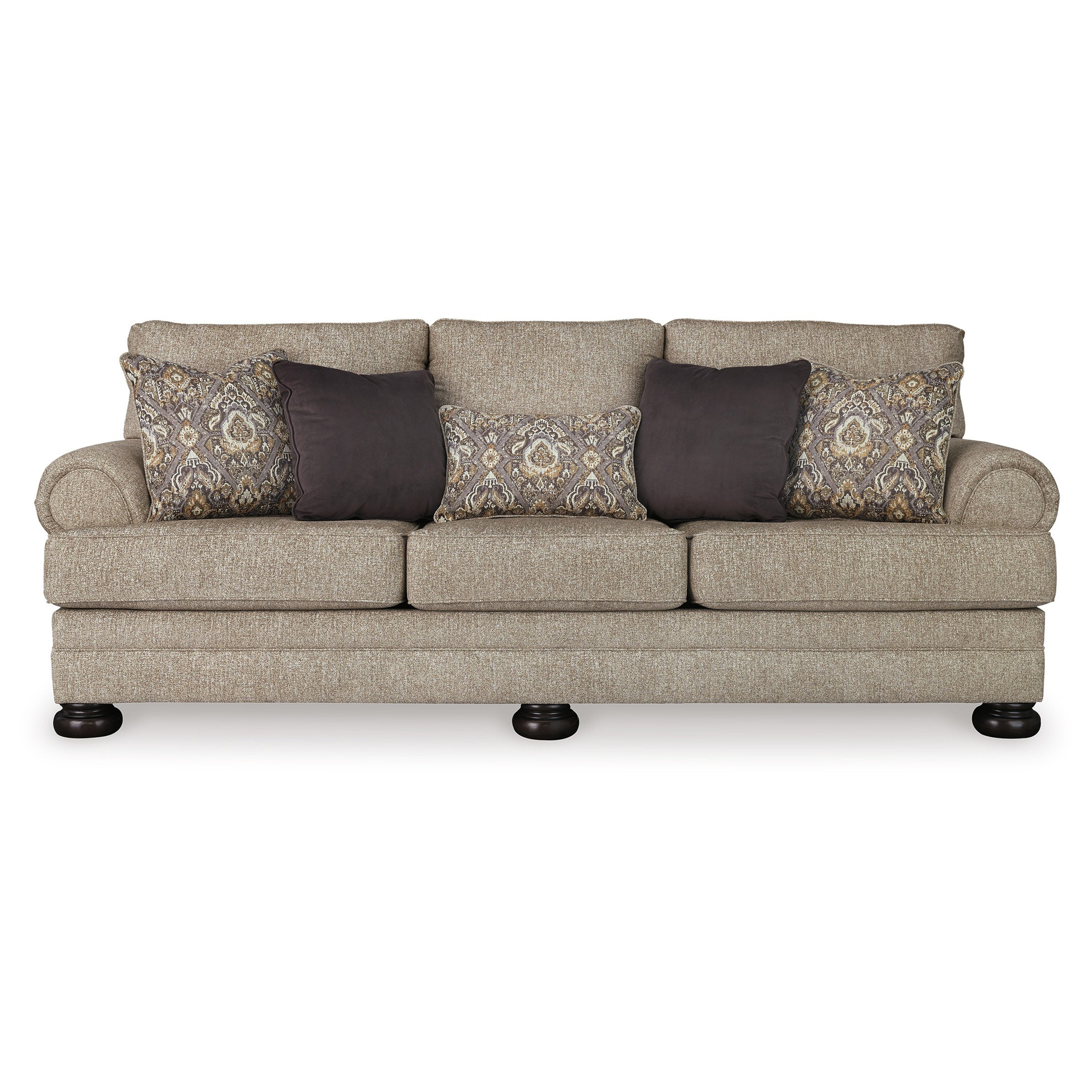Viva Furniture Kana Sofa, 5 Accent Throw Pillows, 100 Inch Classic ...