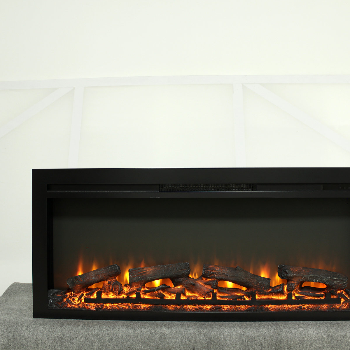 Symple Stuff 44 Inch Wall Recessed Electric Fireplace With Remote And ...
