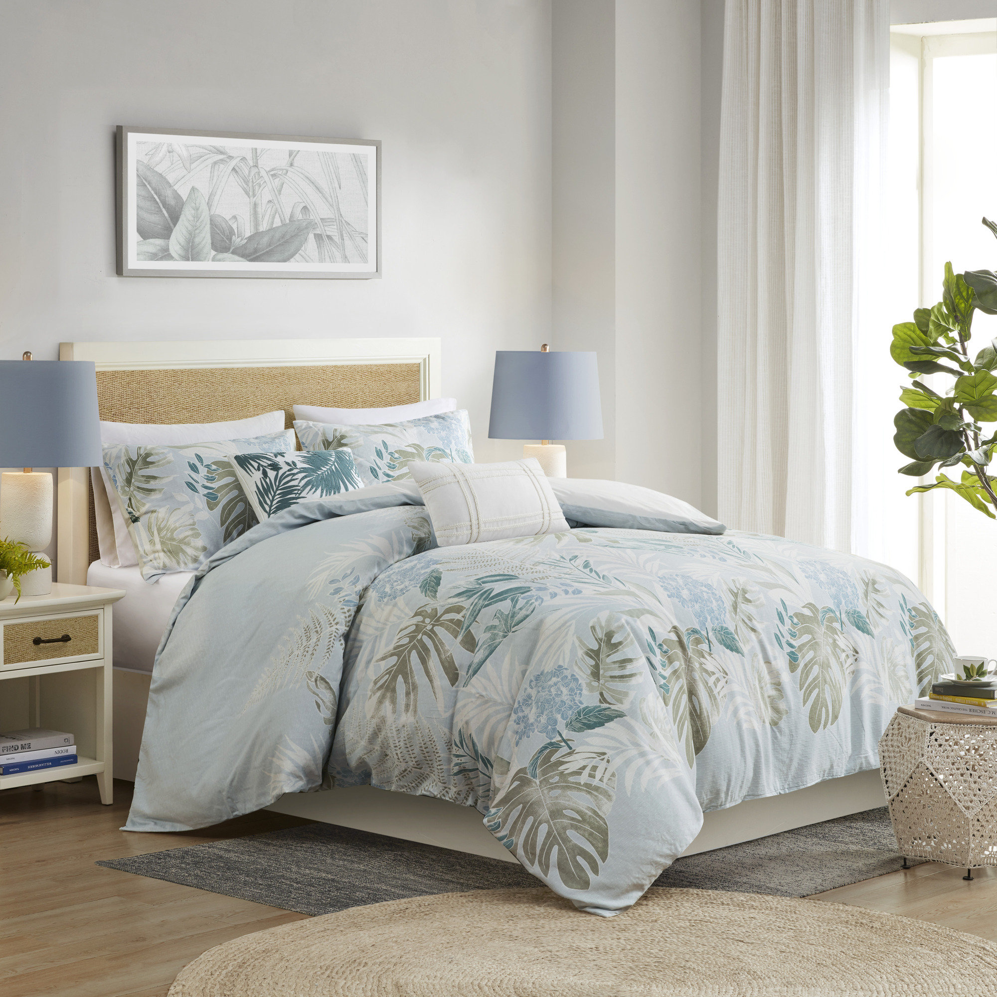 Harbor House Kiawah Island 5 Piece Cotton Duvet Cover Set with Throw ...