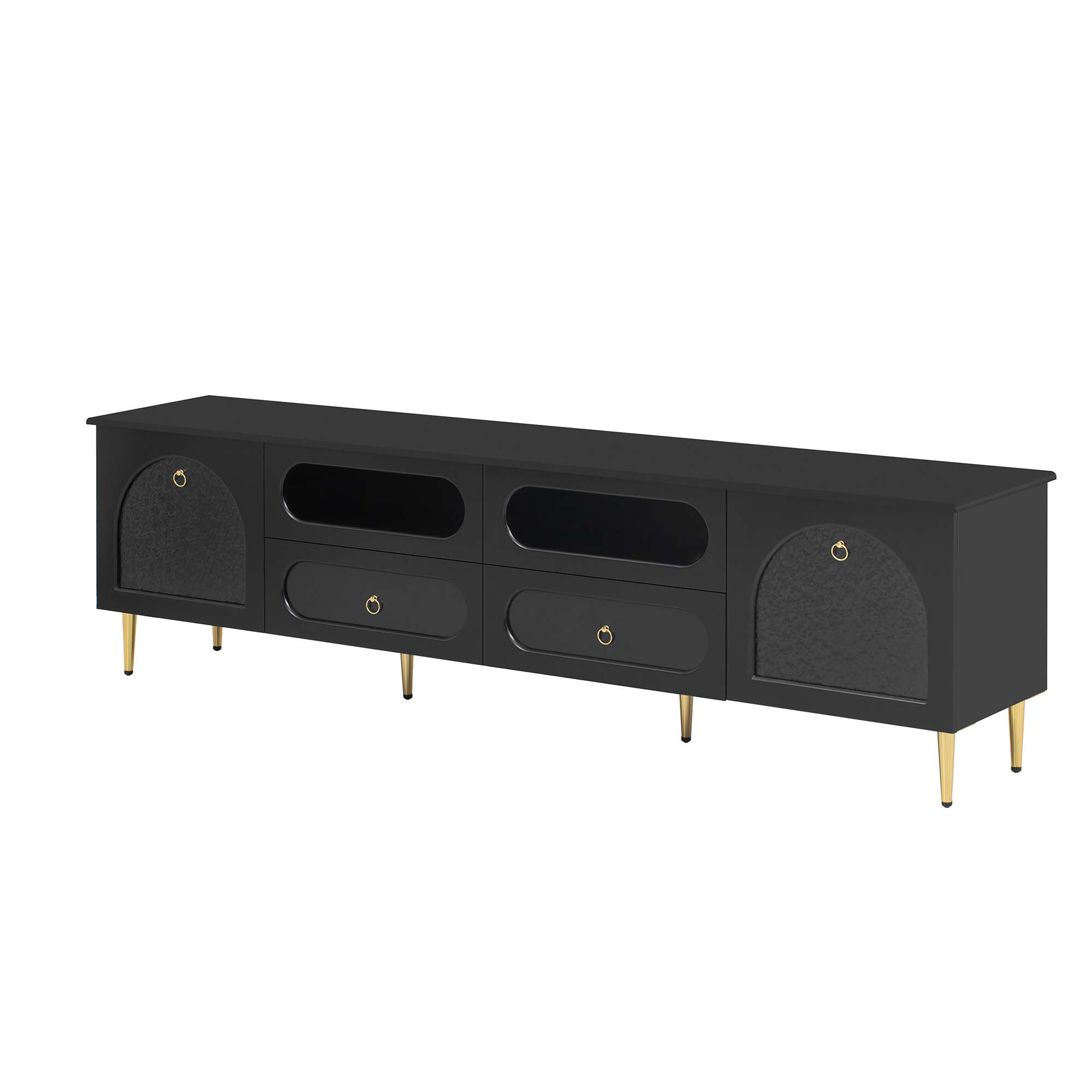 Mercer41 78.8'' Retro TV Stand,Entertainment Center Media Console ...