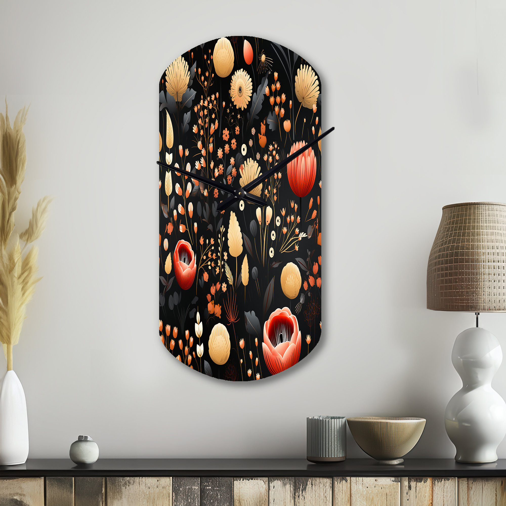 Design Art Bohemian Bliss Floral Pattern - Cylinder Shape Floral 3D ...