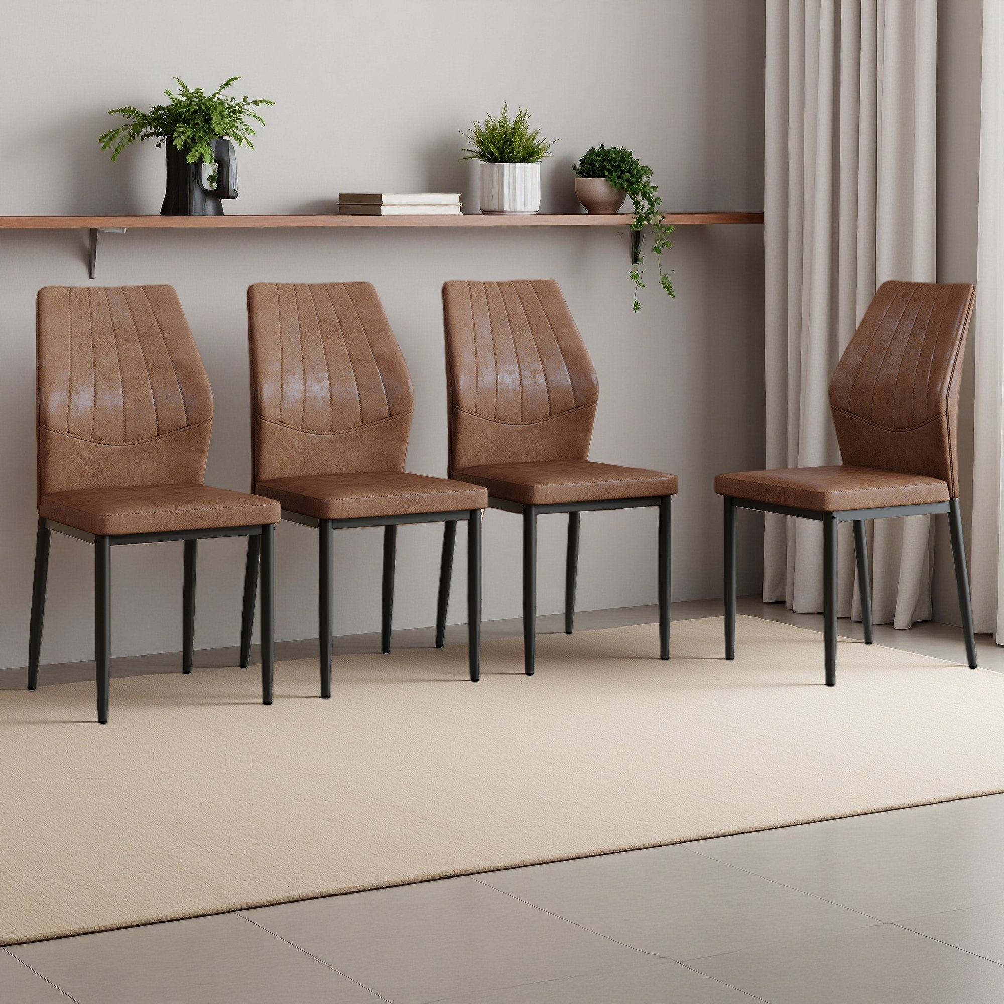 George Oliver Set Of 4 Dining Chairs, 37 Inches High Combines Comfort ...