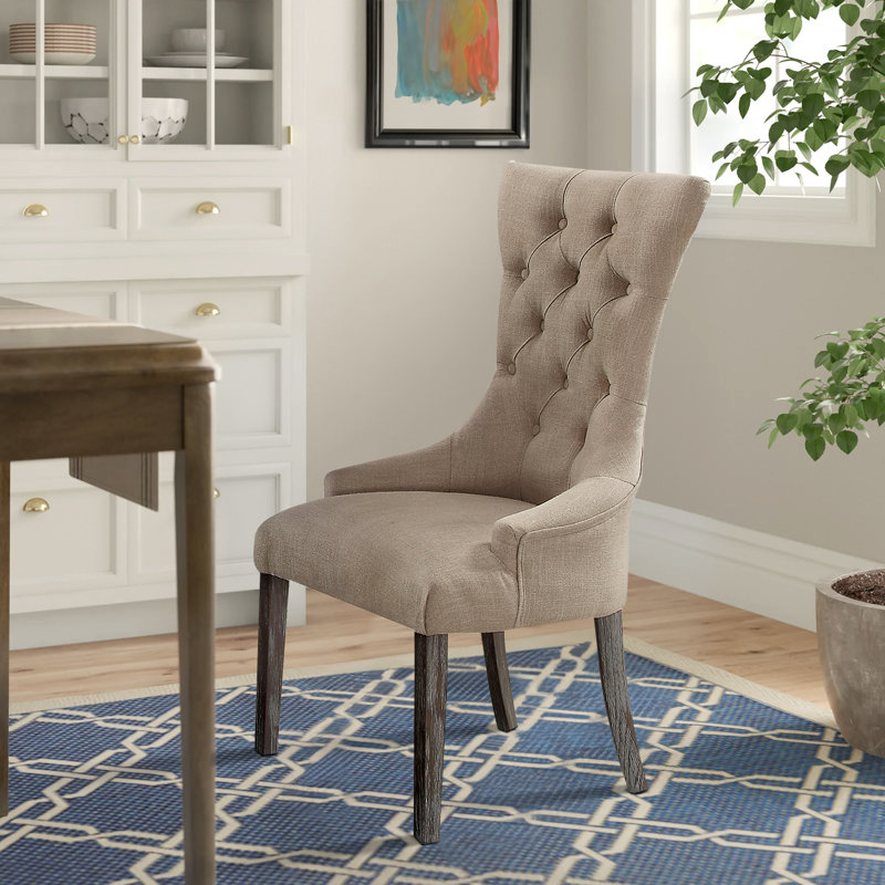 Red Barrel Studio® Antyon Beige and Weathered Espresso Tufted Back Arm ...