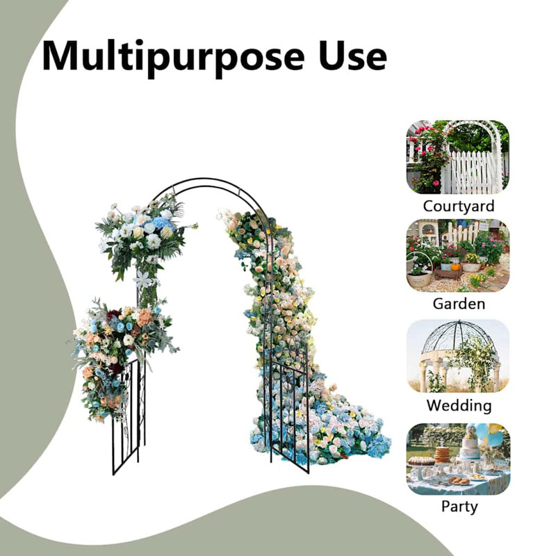 Red Barrel Studio® Martyn vidaXL Garden Arch with Decorative Doors ...