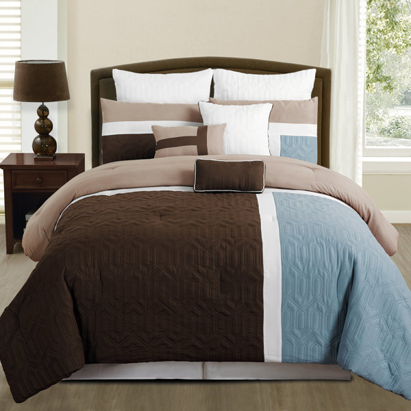 Linen Depot Direct Adler Modern & Contemporary Striped Comforter Set ...