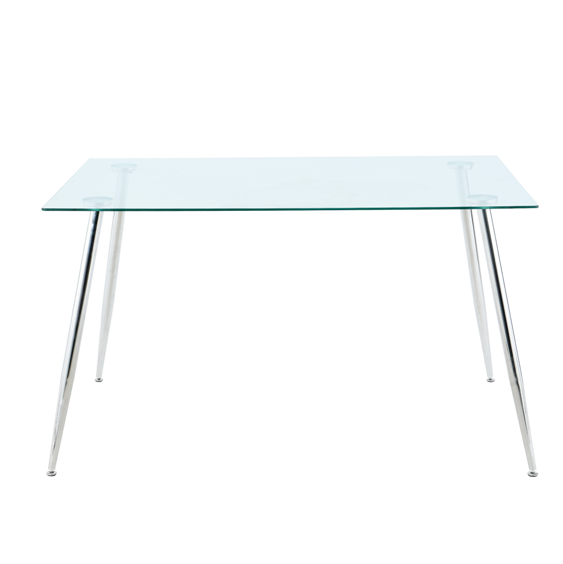 Ebern Designs Modern Kitchen Glass dining table Rectangular Tempered ...