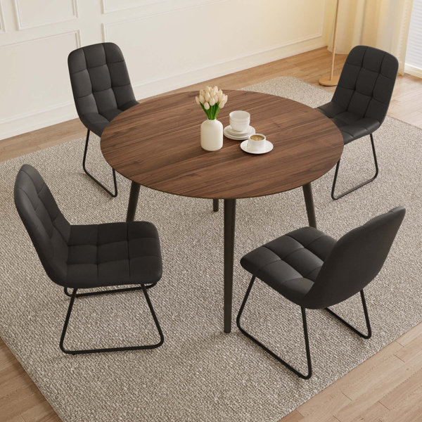 George Oliver Round Dining Table Set, Mid Century Modern Small Round ...