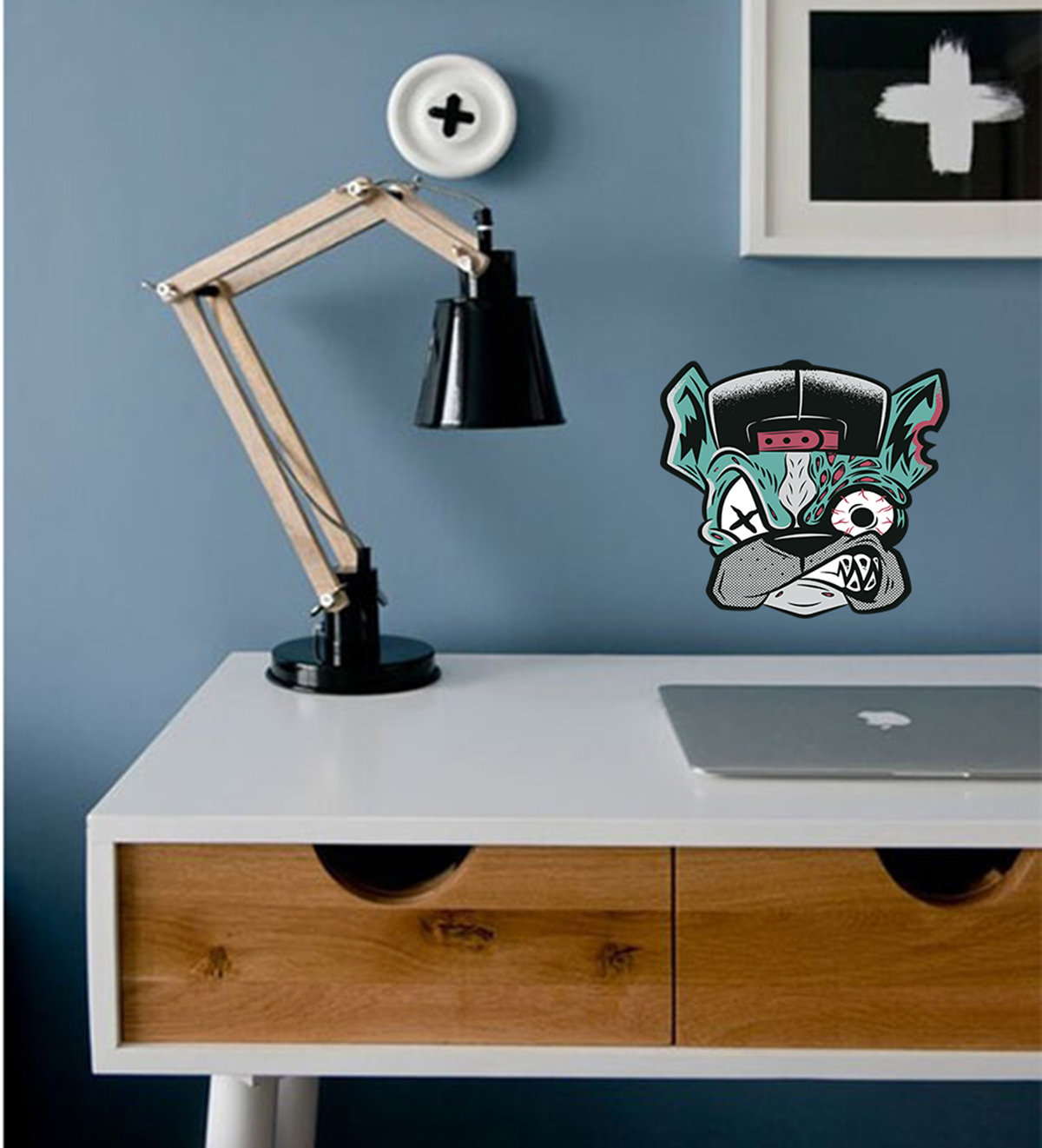 Trinx Boho Bulldog Sticker, Boho Bulldog Decal, Boho Bulldog Wall Decor ...