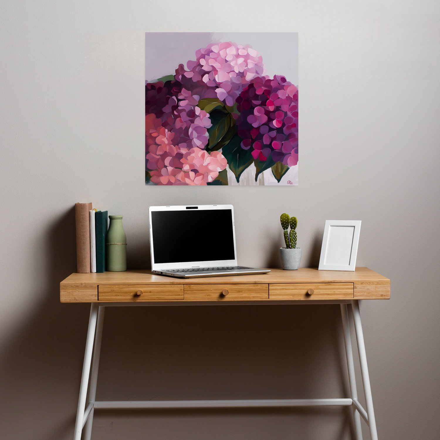 Red Barrel Studio® Contemporary Art Contemporary Hydrangea Flower Art ...