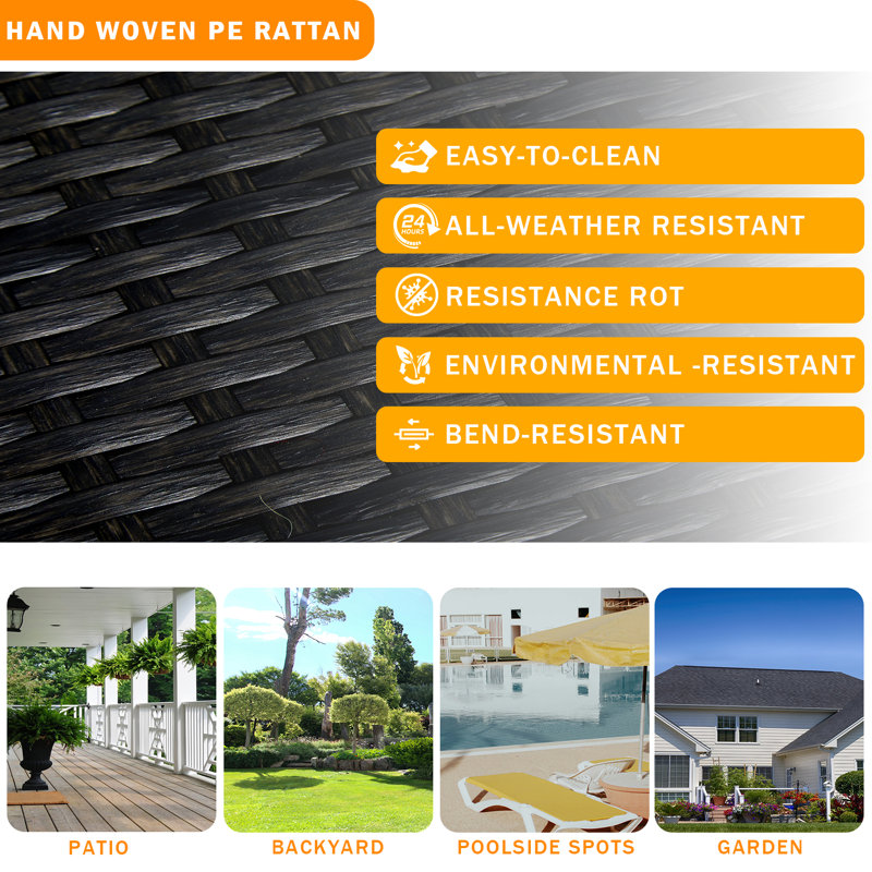 Ebern Designs Revloc 82.28'' Wide Outdoor L-Shaped Patio Sectional Set ...