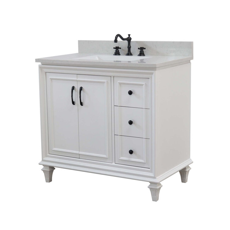 Lark Manor Armante 37'' Single Bathroom Vanity with Engineered Quartz ...
