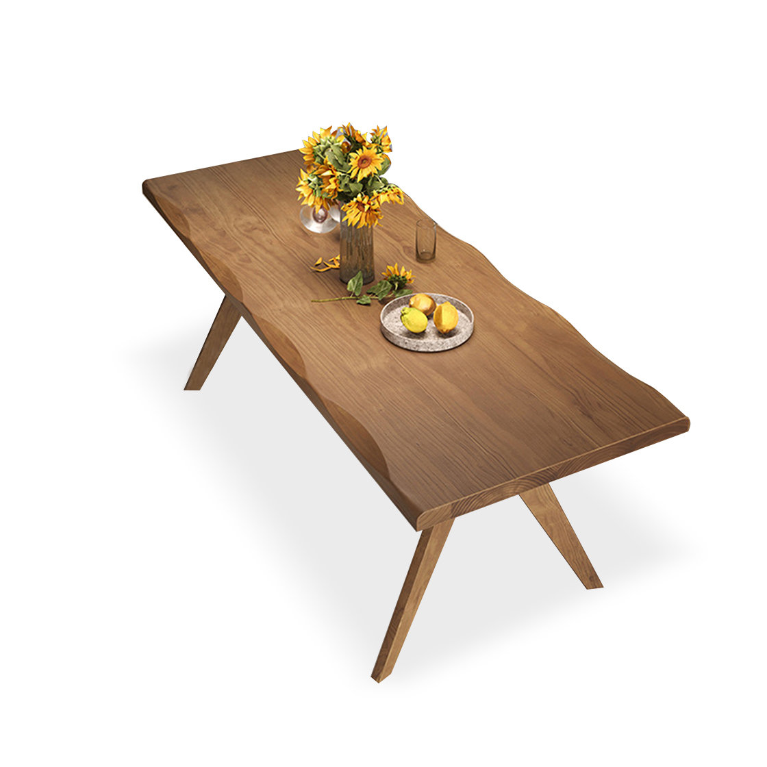 Corrigan Studio Tan Rectangular Solid Wood Dining Table - Wayfair Canada