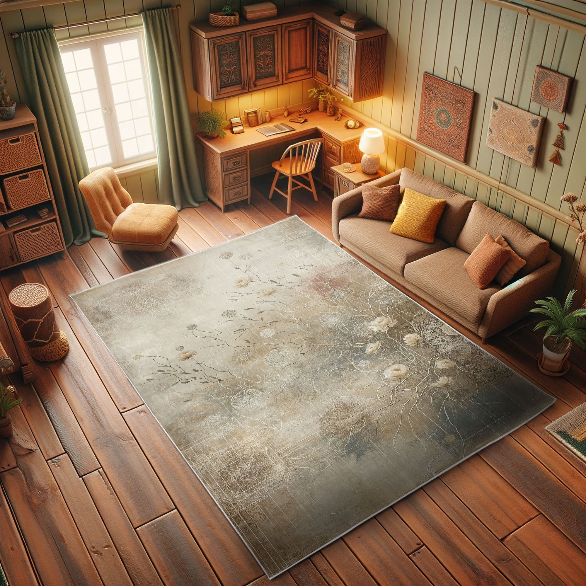 Ambesonne Bohemian High Density Long Fiber Poly Threads Decorative Area ...