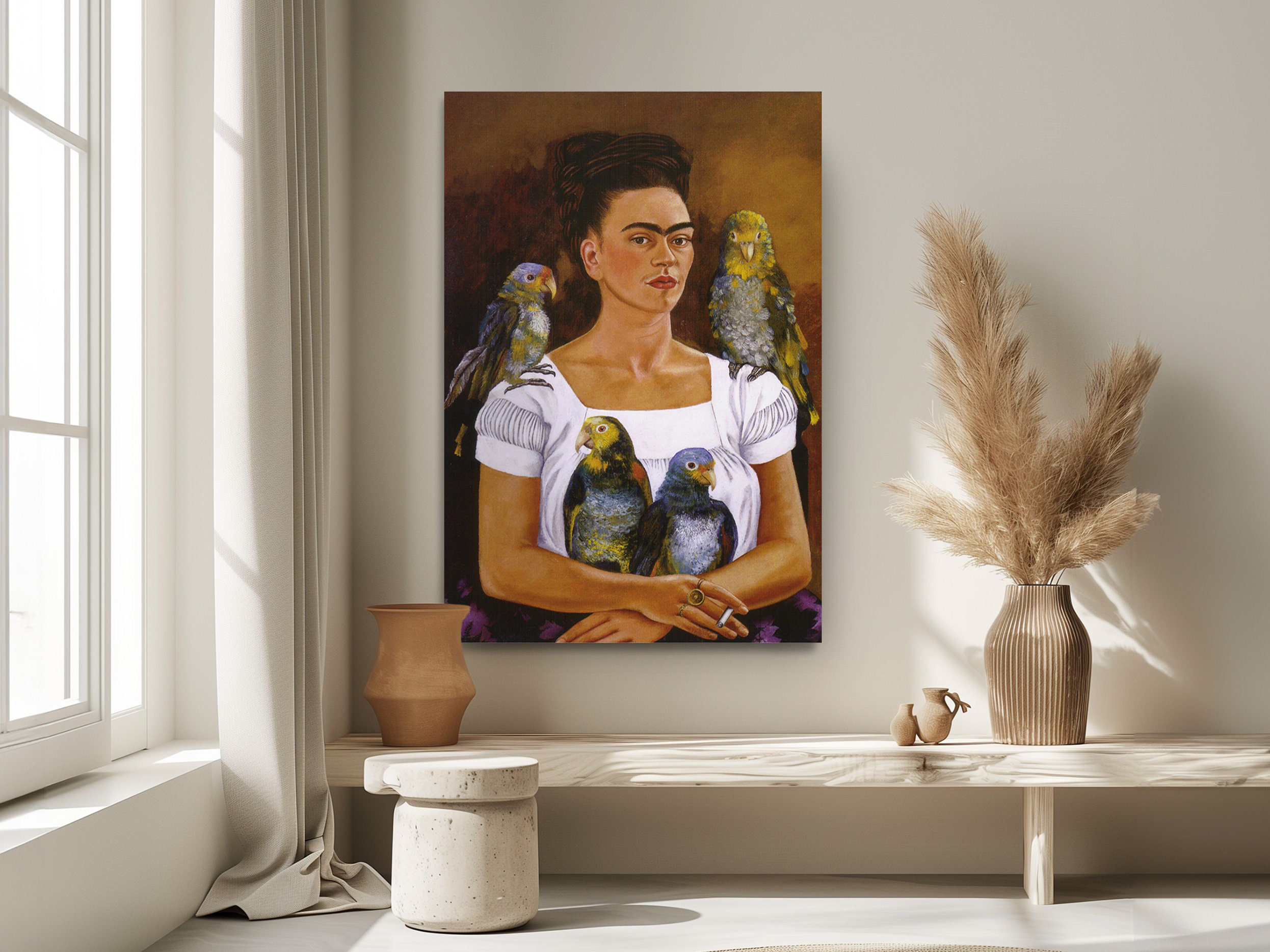 Bay Isle Home™ Frida Kahlo Me And My Parrots Self Portrait Reproduction ...