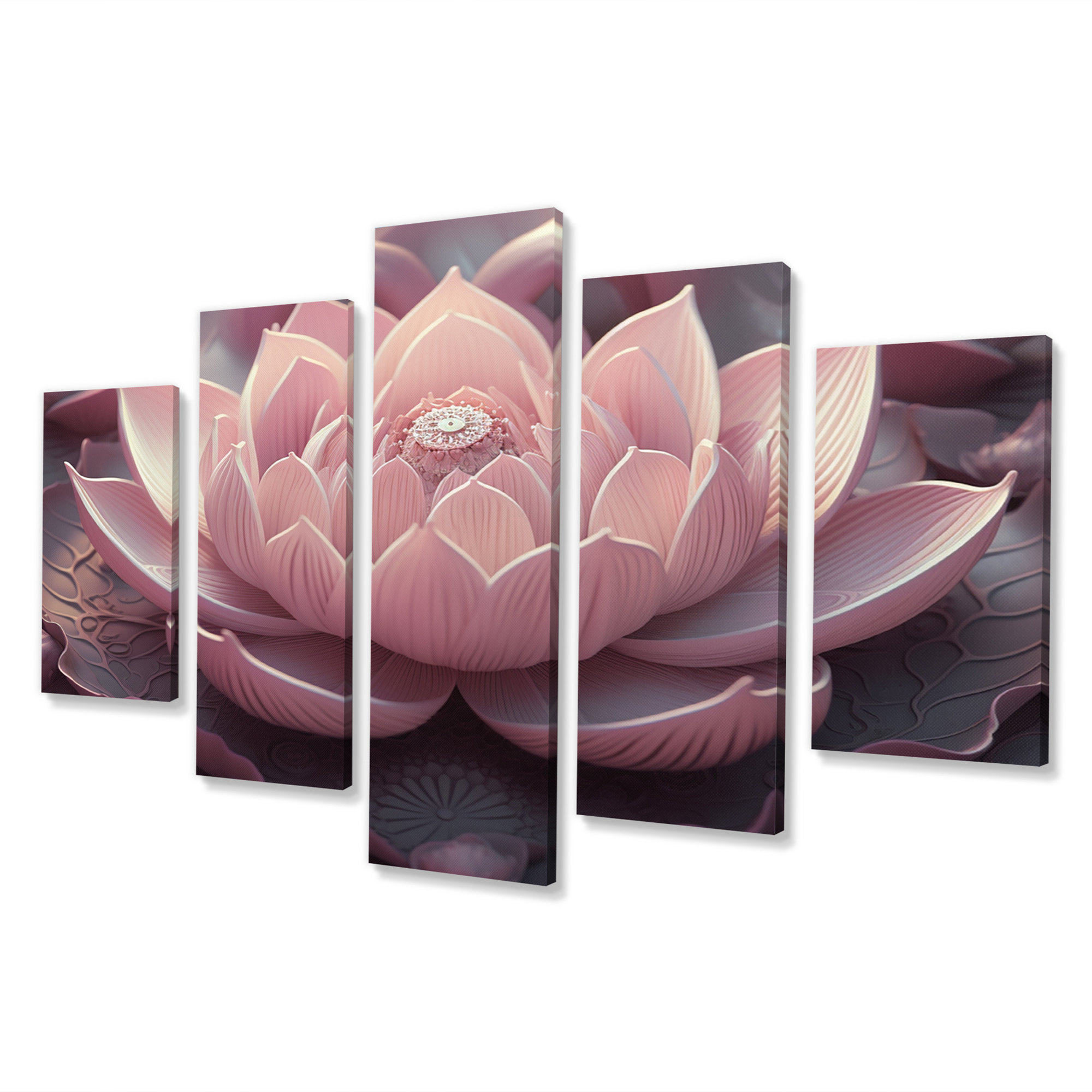 Dakota Fields Blooming Delicate Pink Lotus IV - Lotus Canvas Art Print ...