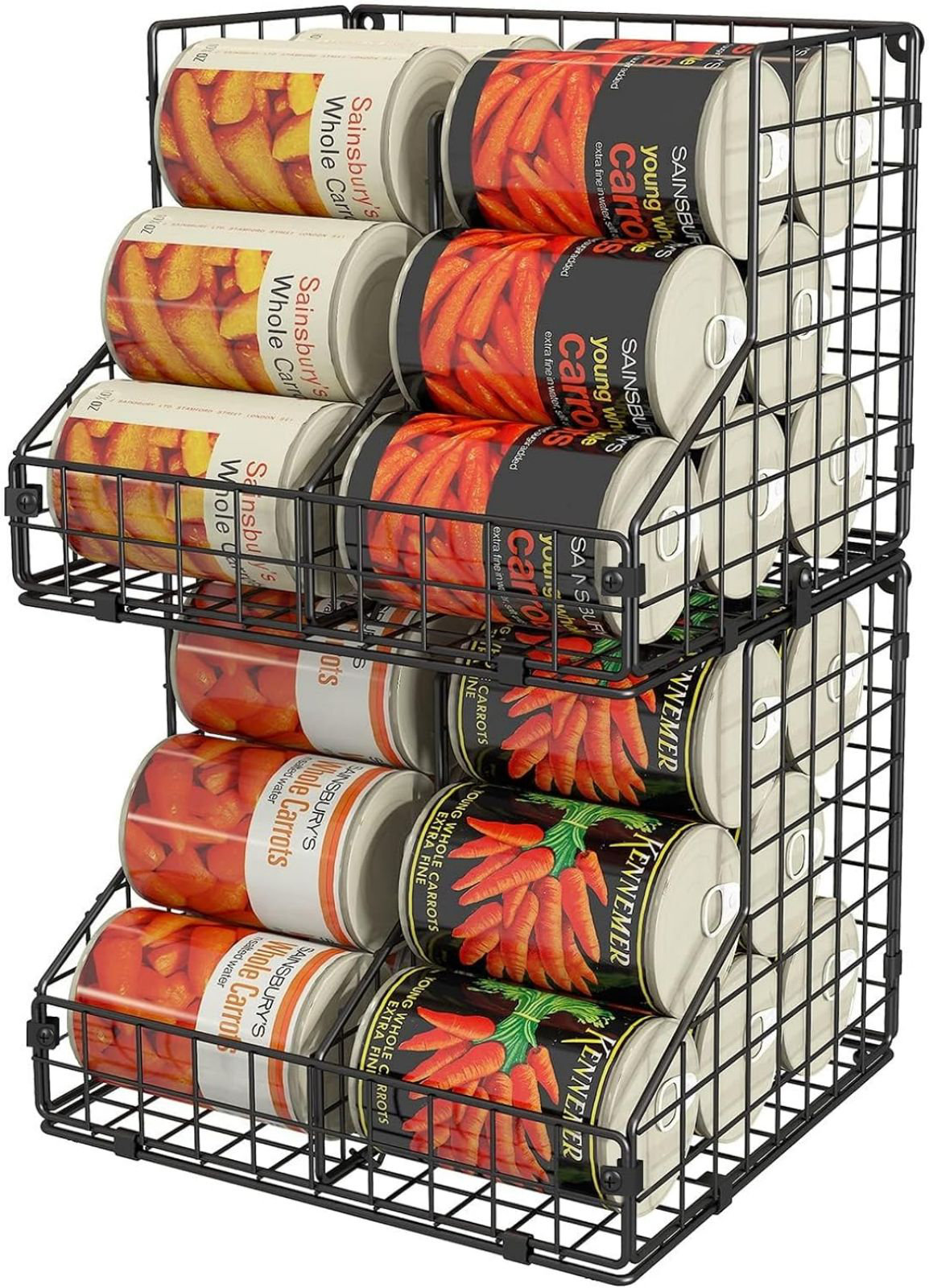 One Allium Way® Stackable Can Organizer for Pantry with 2 Adjustable ...