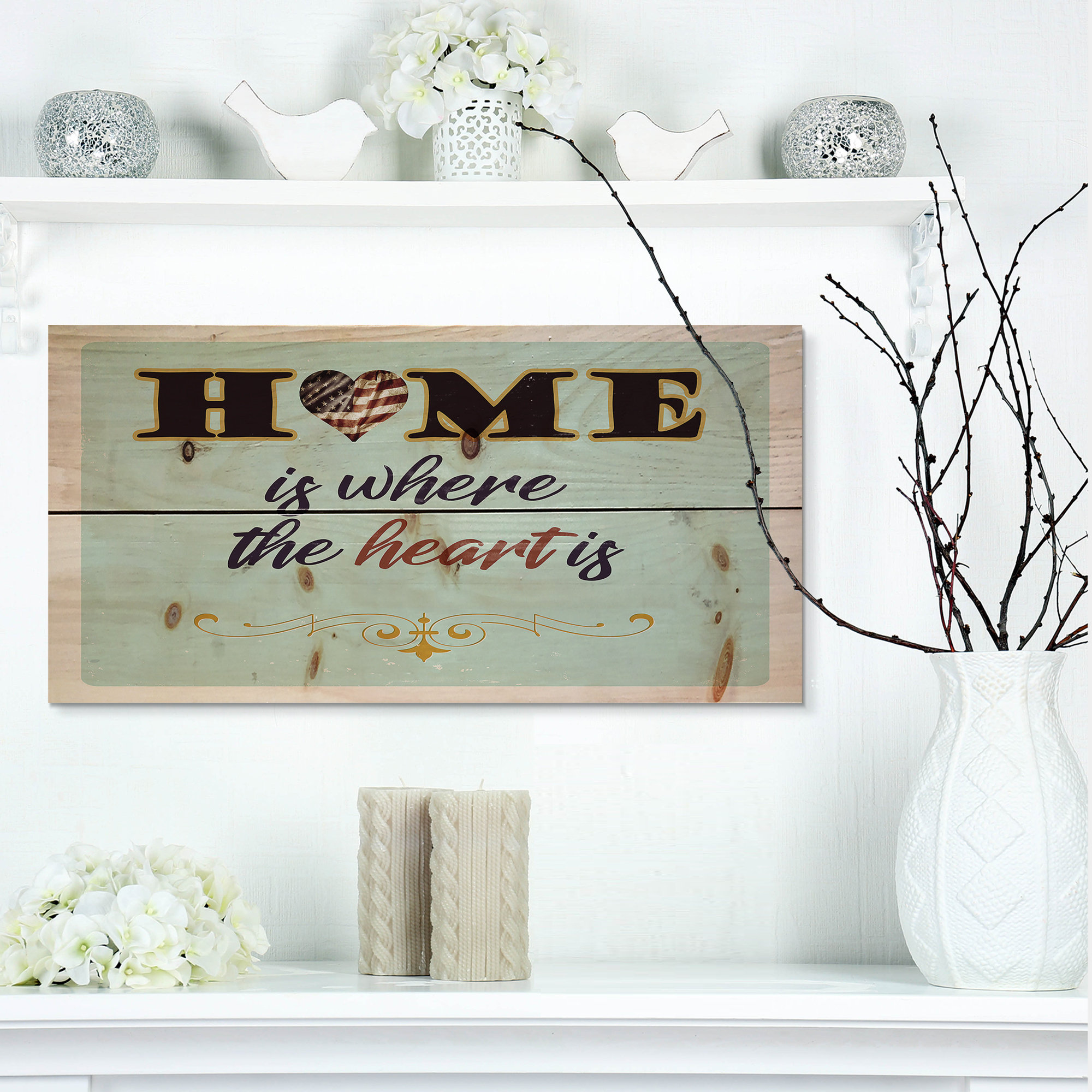 East Urban Home 'Home is Where the Heart is' Textual Art on Wood | Wayfair