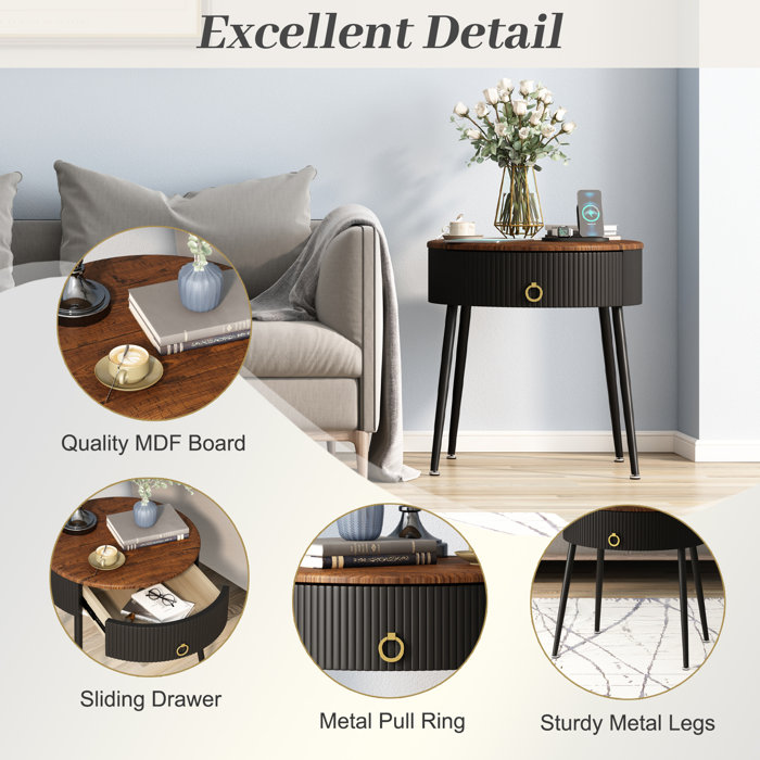 Mercer41 Maykala End Table Set with Storage & Reviews | Wayfair