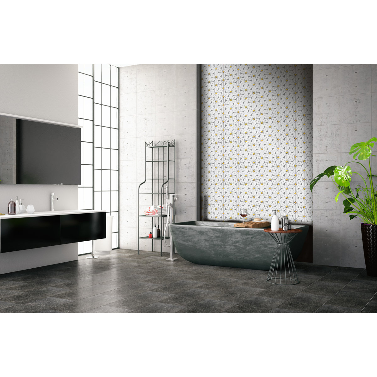 Mango Tile 12" x 14" Natural Stone/Metal Novelty Mosaic Wall & Floor ...