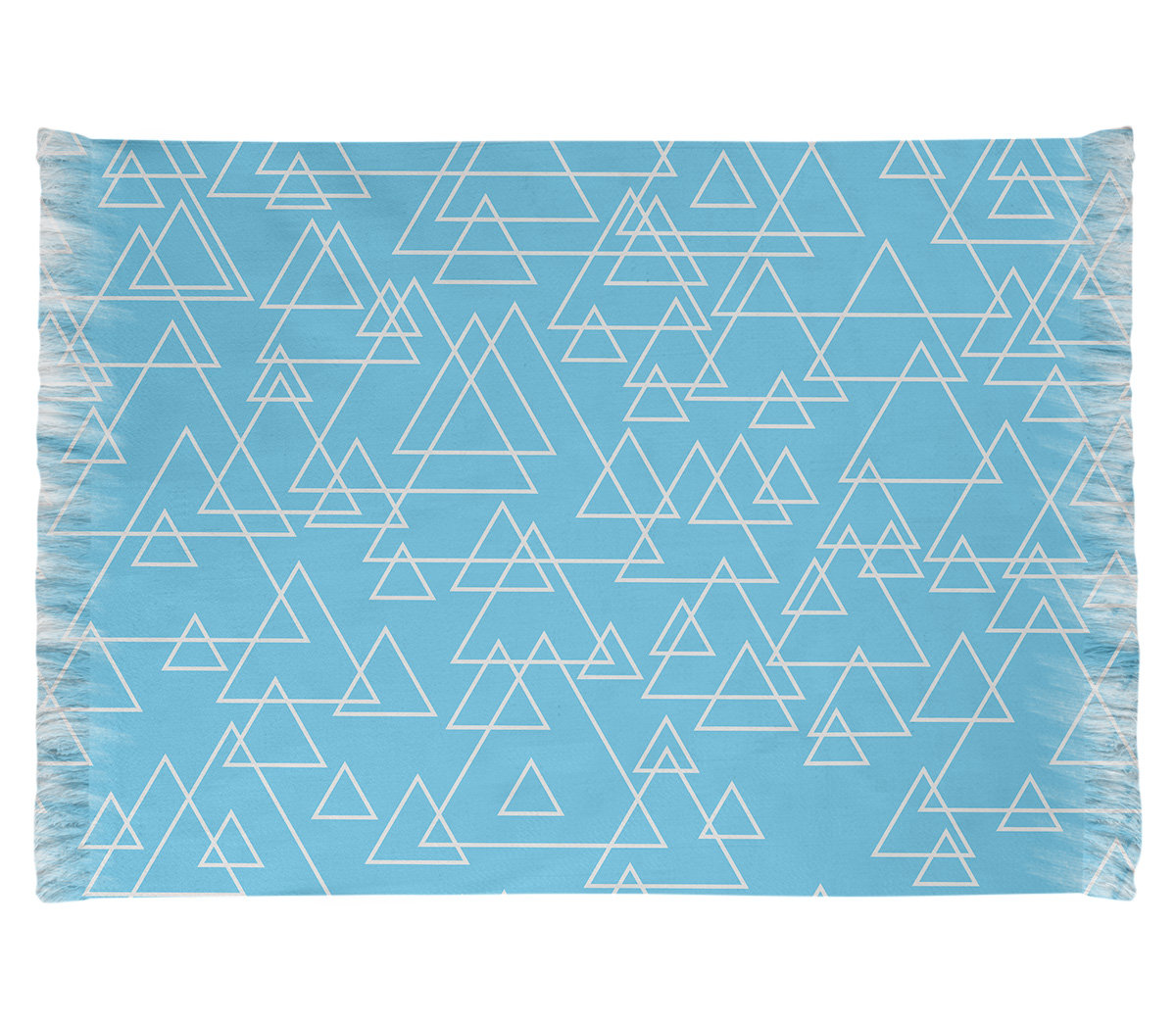 East Urban Home Scattered Triangles Blue Area Rug | Wayfair