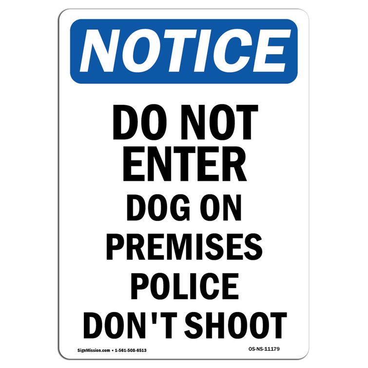 SignMission Osha - panneau «Ne pas entrer de chien sur les lieux ...