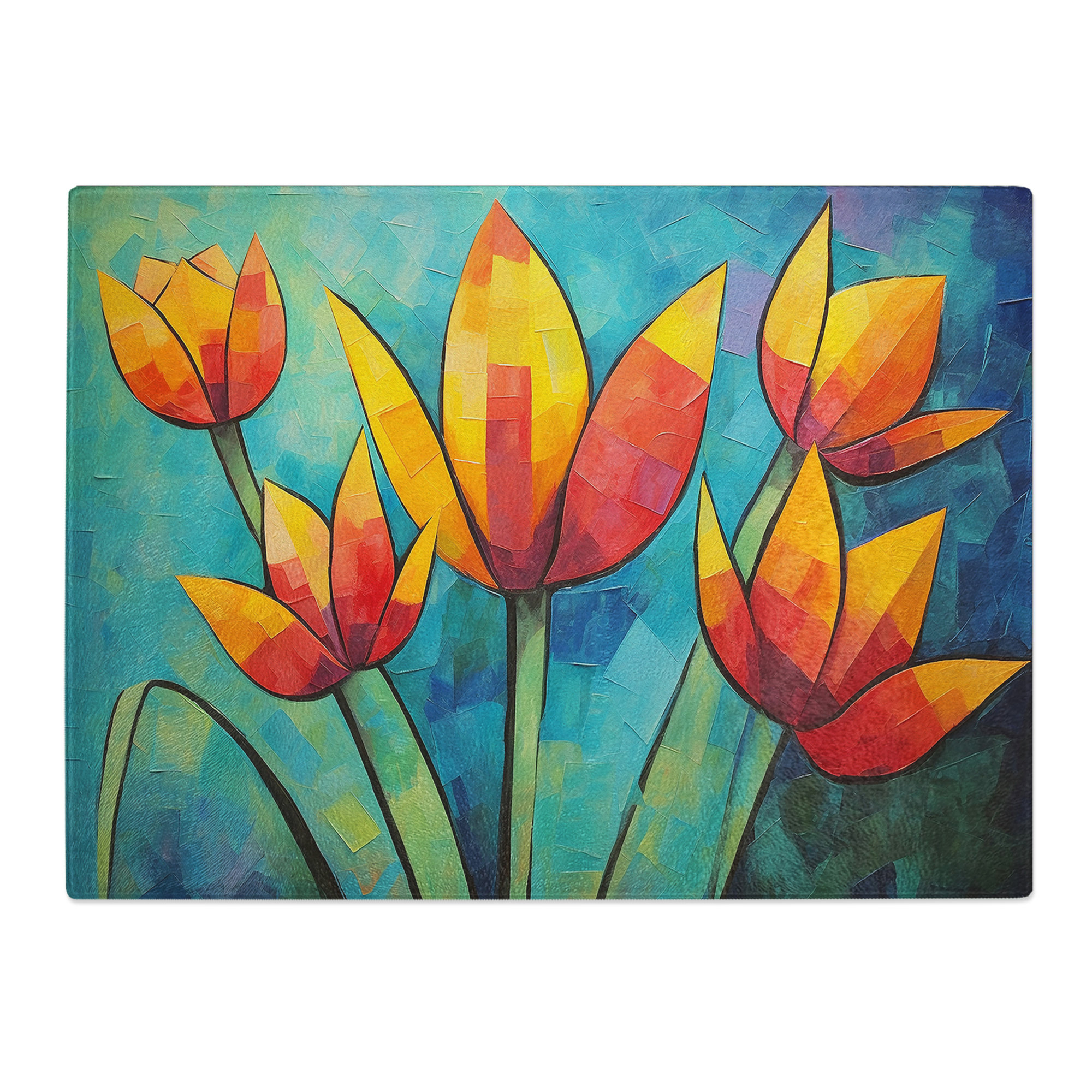 Metro Lane Tulip Flower Dadaism No.2 Glass Chopping Board | Wayfair.co.uk