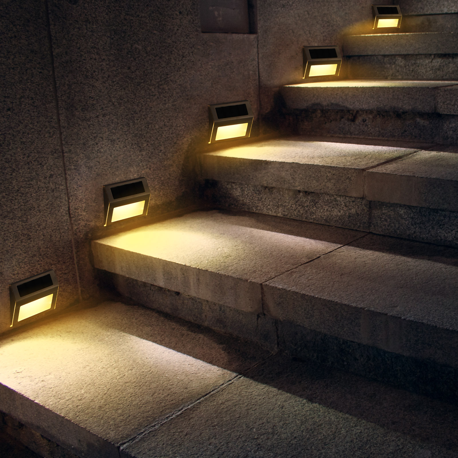 Dundee Deco Silver Solar Powered Integrated LED Step Light Kit | Wayfair