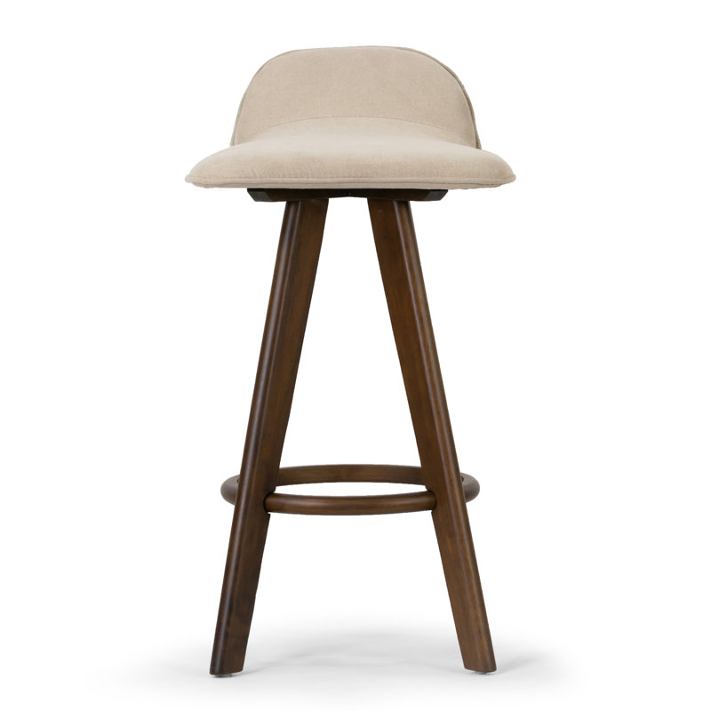 George Oliver Baber Upholstered 25.98'' Counter Stool with Solid Wood ...