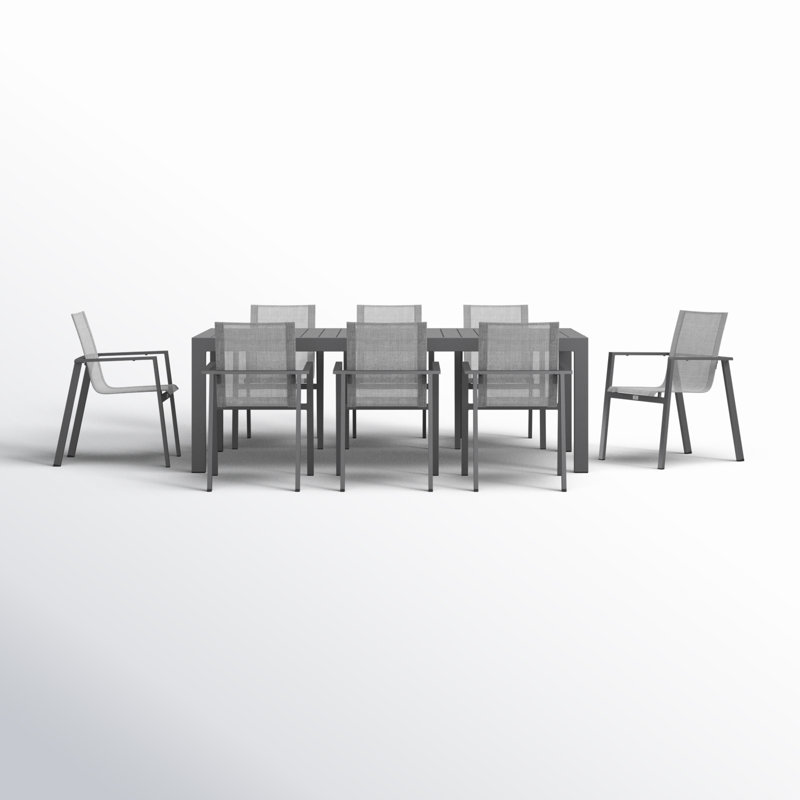 Benston 86.5'' Rectangular 8 - Person Outdoor Dining Set | Birch Lane